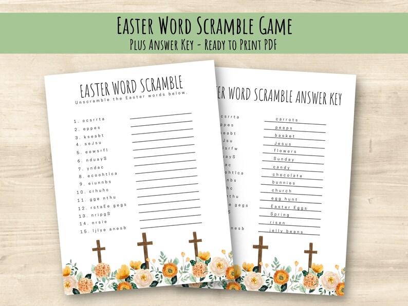Easter Word Scramble Printable Children and Adult Game | Printables for ...