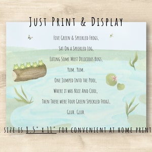 Five Green and Speckled Frogs Printable Poster | Pre-school Printable ...