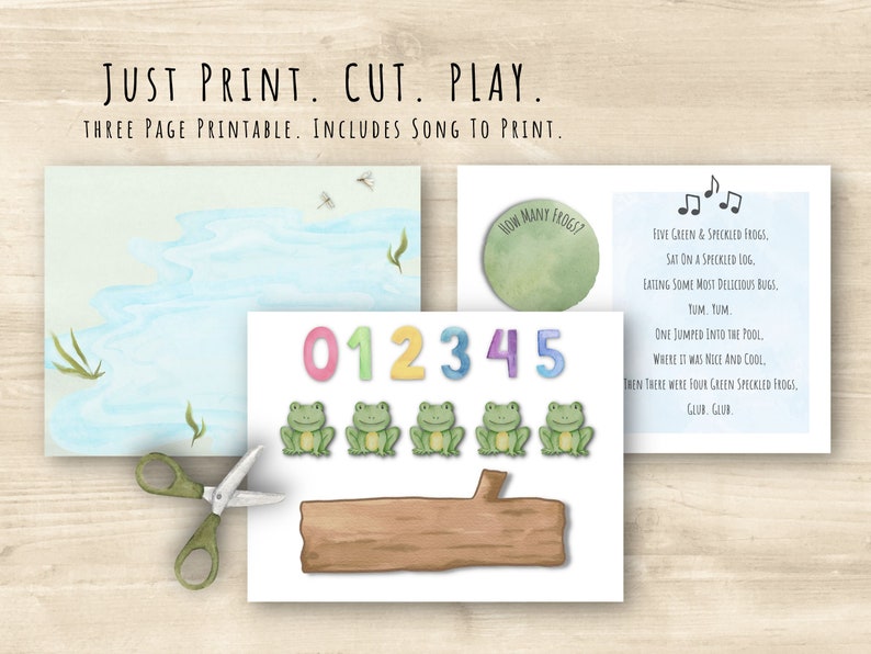 Five Green and Speckled Frogs Printable Activity | Pre-school Printable ...