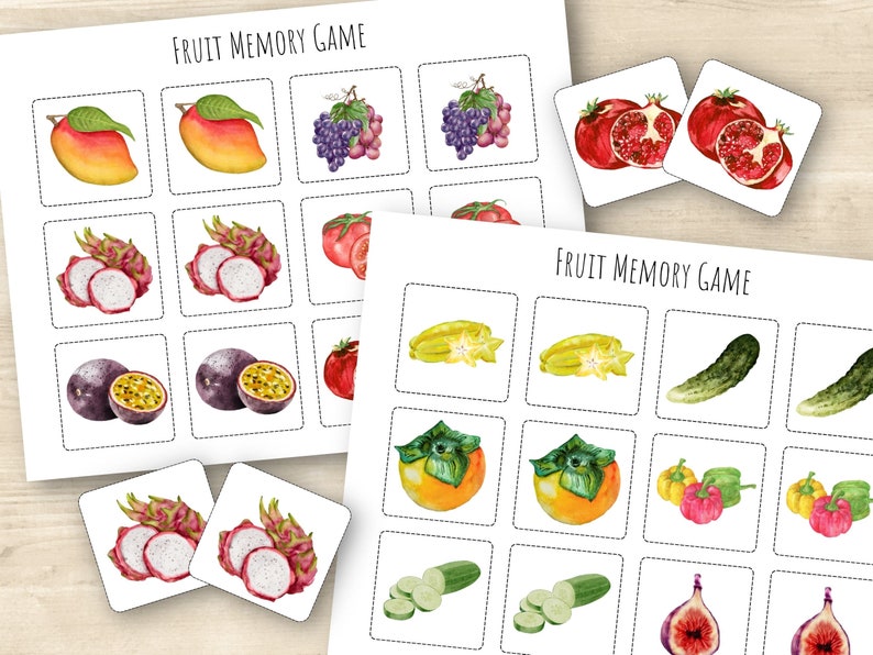 Fruit Printable Memory Game | Pre-school Printable | Homeschool ...