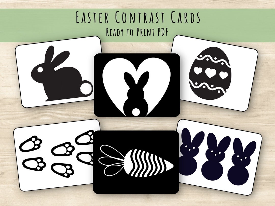 Easter Contrast Cards Printable for Baby | Printable Baby Cards | Baby ...