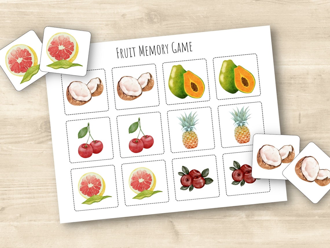 Fruit Printable Memory Game | Pre-school Printable | Homeschool ...