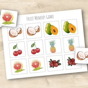 Fruit Printable Memory Game | Pre-school Printable | Homeschool ...