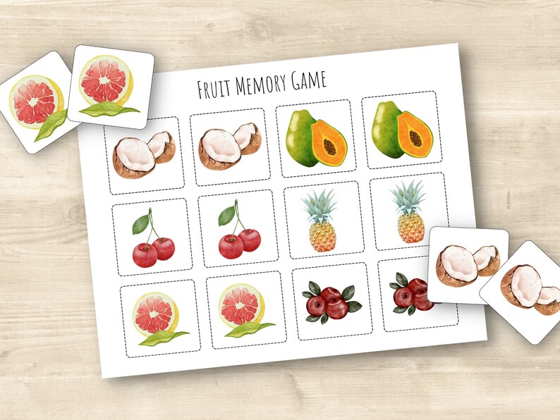 Fruit Printable Memory Game | Pre-school Printable | Homeschool ...