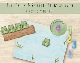 Five Green and Speckled Frogs Children's Felt Story/ Flannel Story for ...