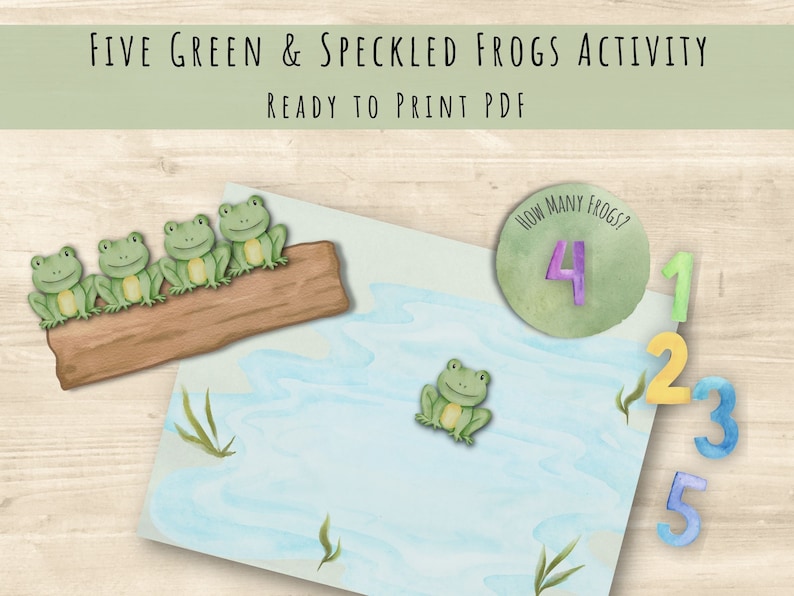 Five Green and Speckled Frogs Printable Activity | Pre-school Printable ...