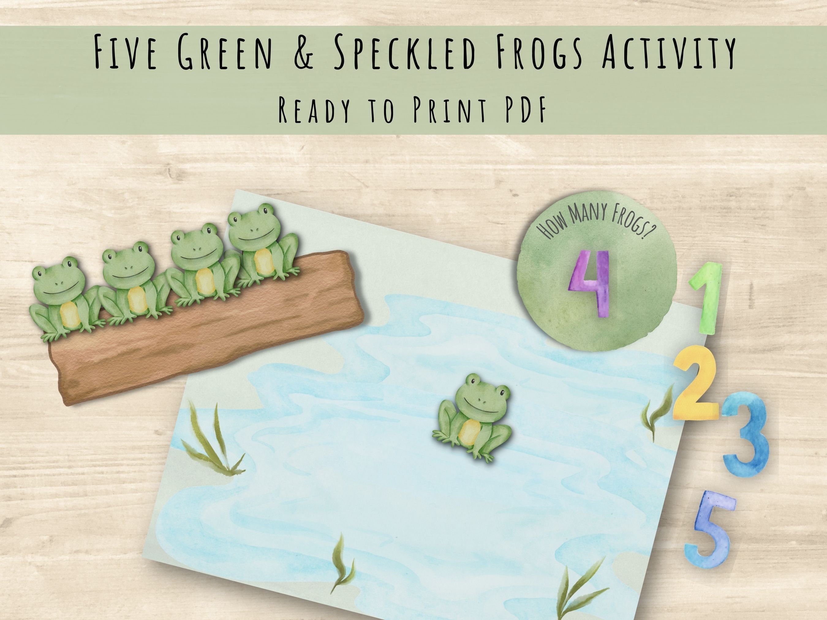 Five Green and Speckled Frogs Printable Activity | Pre-school Printable ...