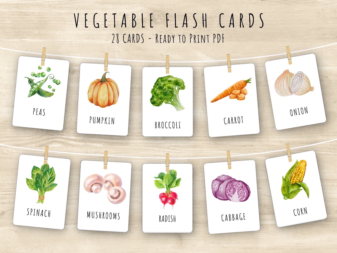 Vegetable Flash Cards Printable | Pre-school Printables | Homeschool ...
