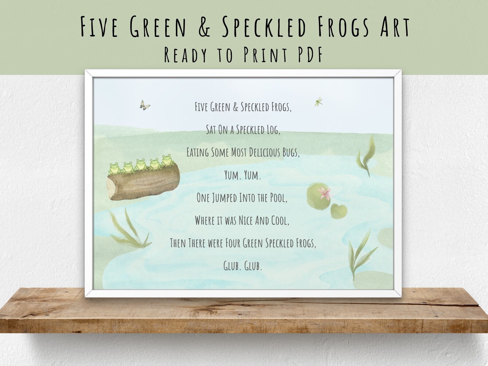 Five Green and Speckled Frogs Printable Poster | Pre-school Printable ...