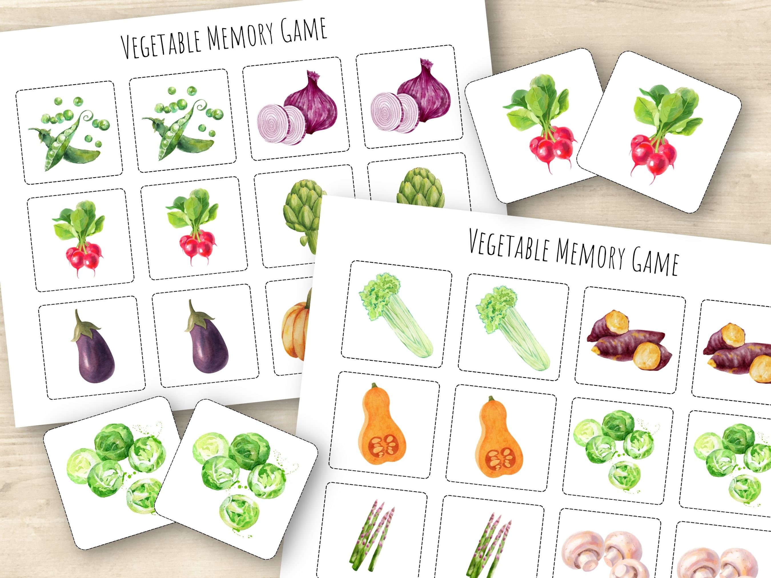 Vegetable Printable Memory Game | Pre-school Printable | Homeschool ...
