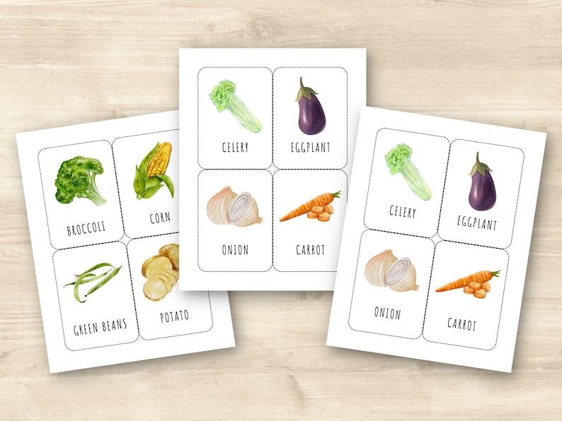 Vegetable Flash Cards Printable | Pre-school Printables | Homeschool ...