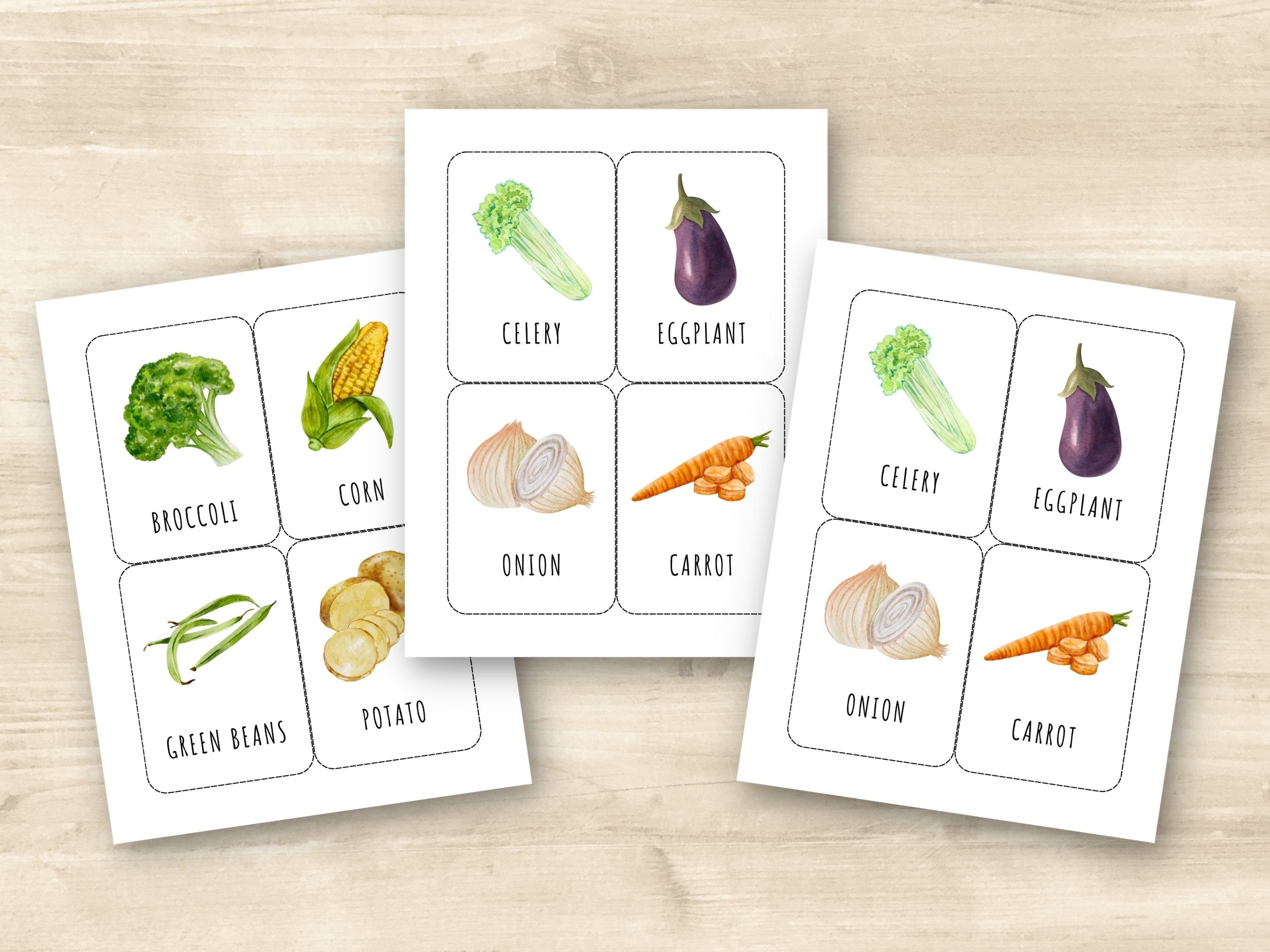 Vegetable Flash Cards Printable | Pre-school Printables | Homeschool ...
