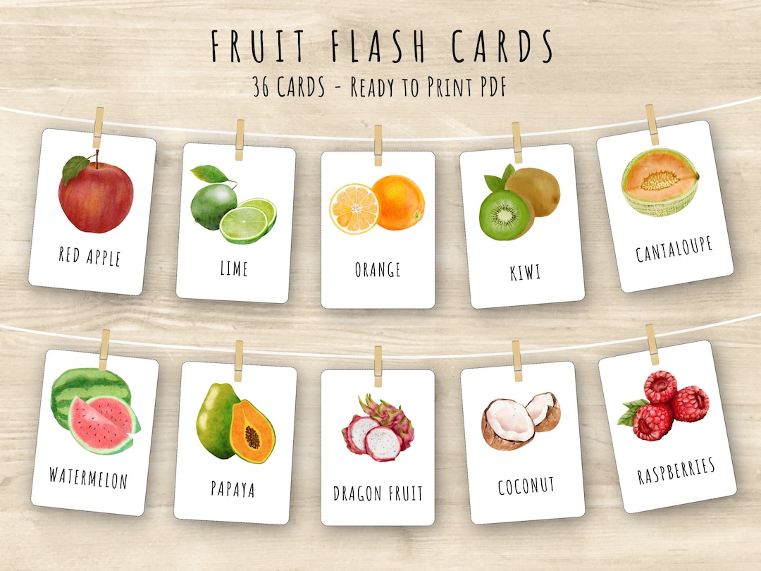 Fruit Printable Flash Cards | Pre-school Printables | Homeschool ...