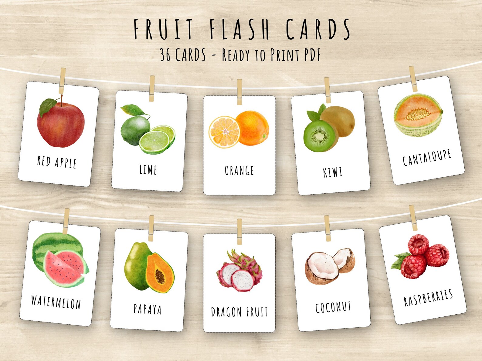Fruit Printable Flash Cards | Pre-school Printables | Homeschool ...