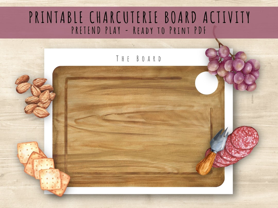 Charcuterie Board Printable | Kids Charcuterie Printable | Play Kitchen ...