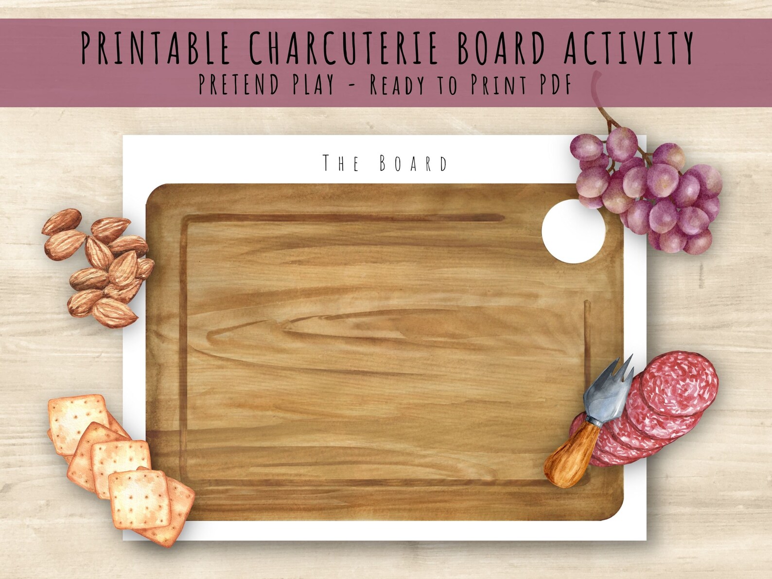 Charcuterie Board Printable | Kids Charcuterie Printable | Play Kitchen ...