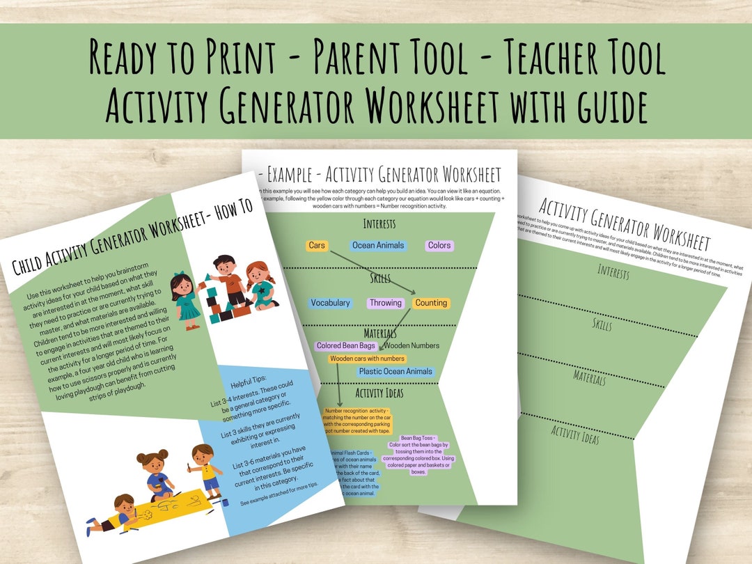 Activity & Lesson Planning Printable Worksheet Parents and Teachers ...