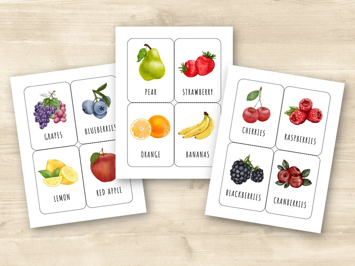 Fruit Printable Flash Cards Pre-school Printables Homeschool Printables ...