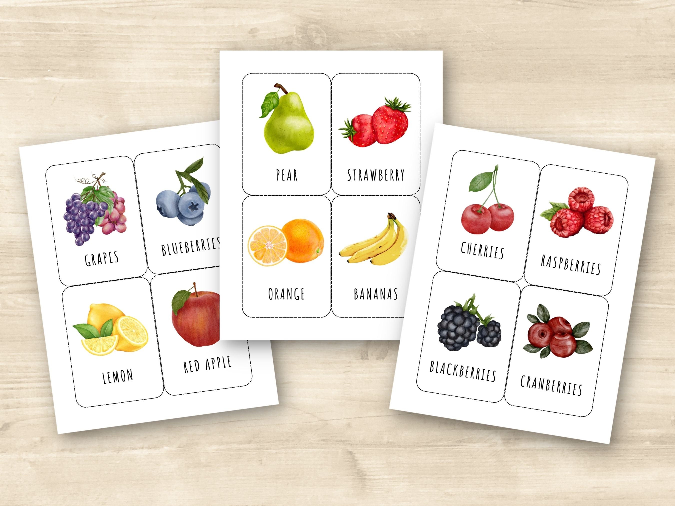 Fruit Printable Flash Cards | Pre-school Printables | Homeschool ...