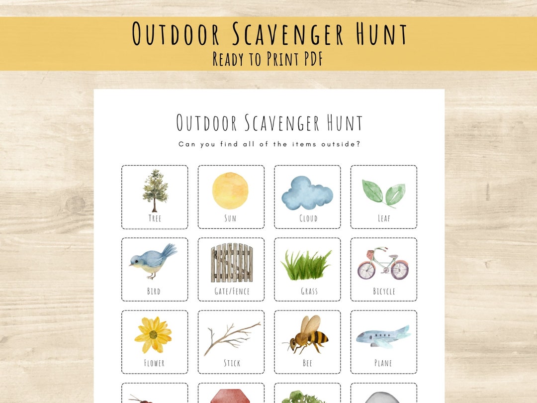 Scavenger Hunt Printable | at Home Printable | Homeschool Printable ...