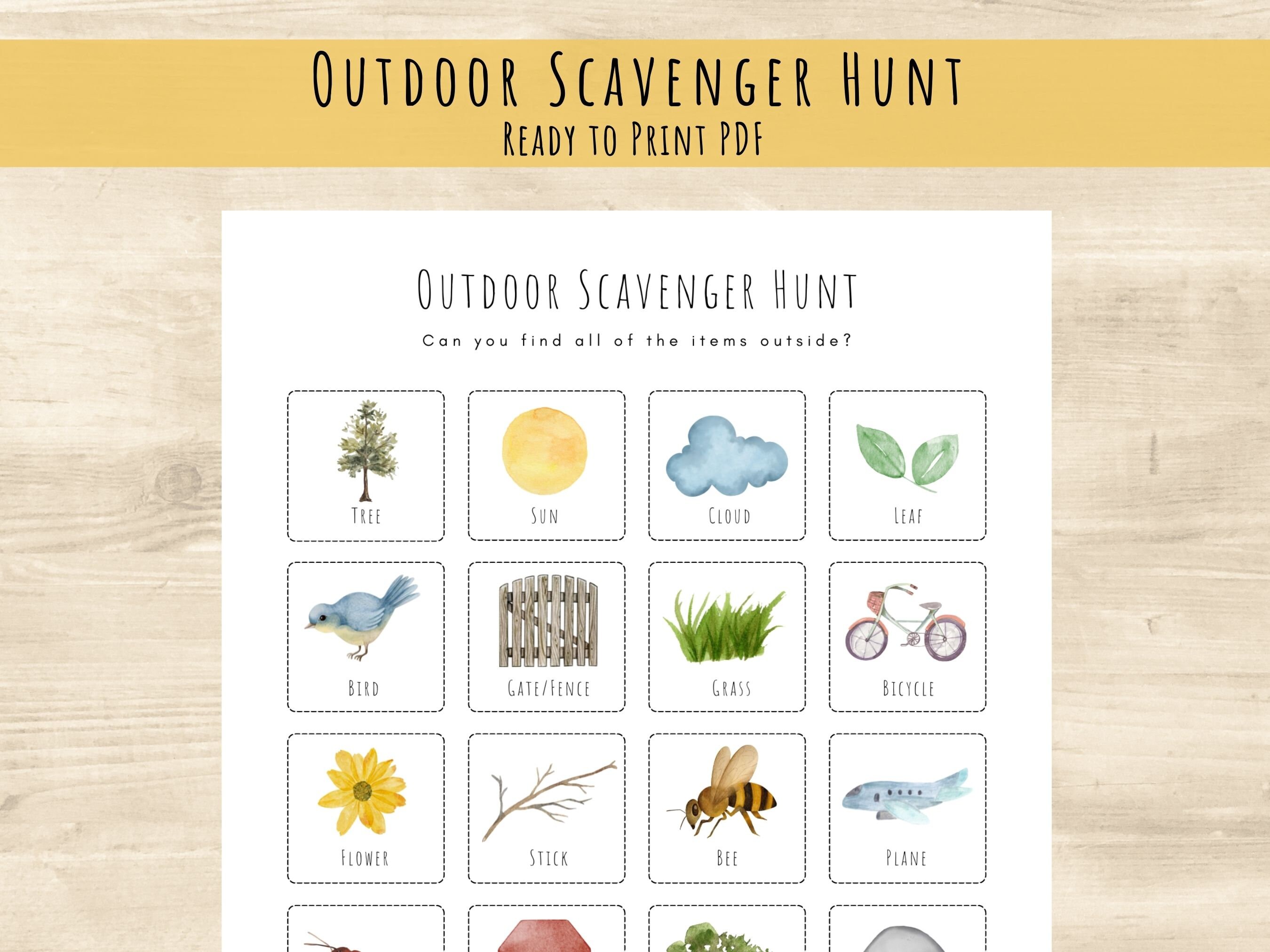 Scavenger Hunt Printable | at Home Printable | Homeschool Printable ...