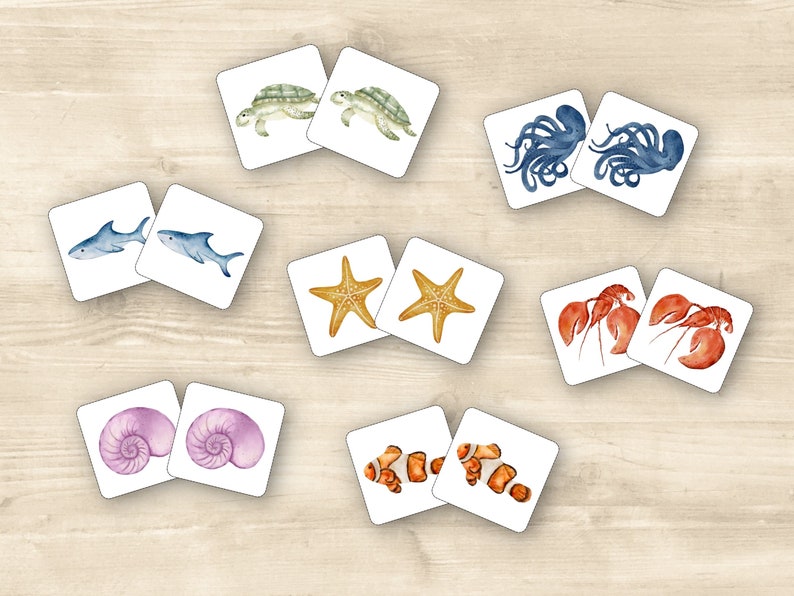 Ocean Printable Memory Game | Pre-school Printable Game | Homeschool ...