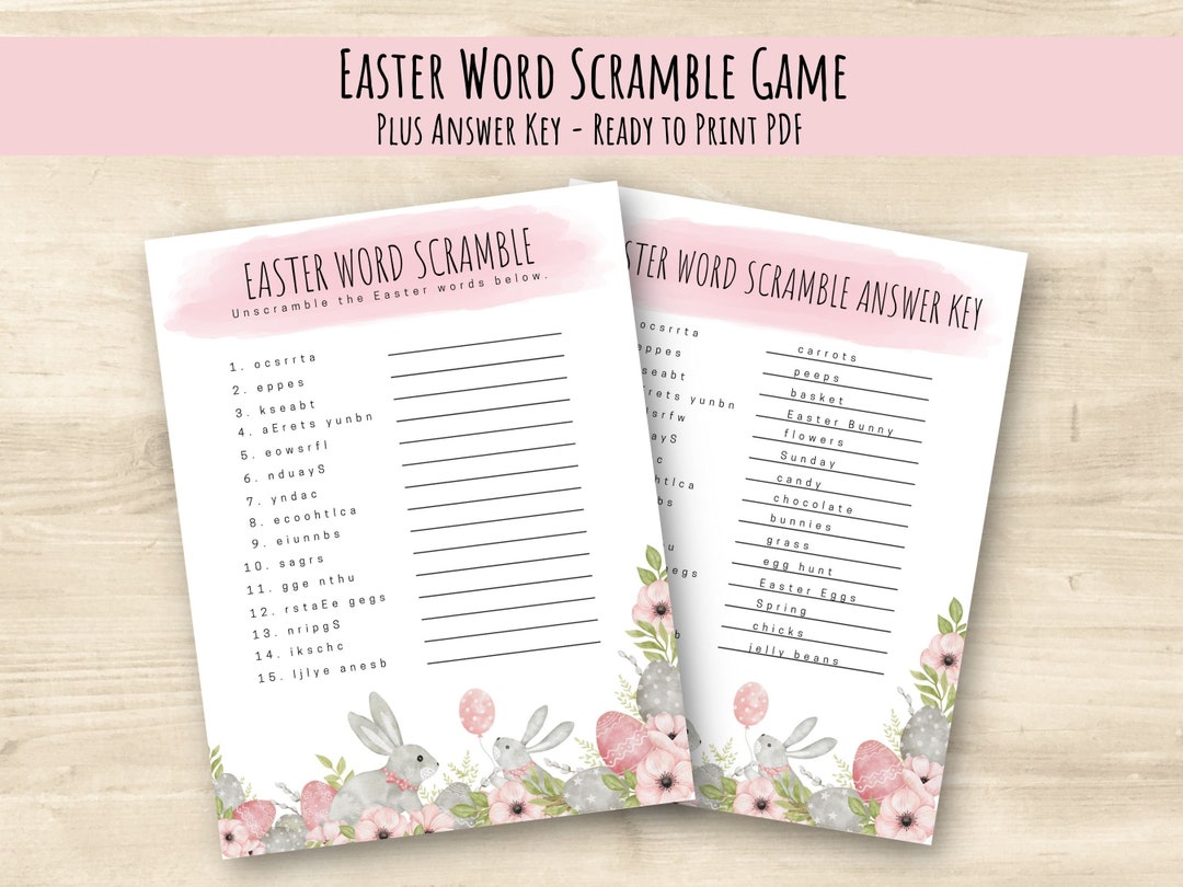 Easter Word Scramble Printable Children and Adult Game | Printables for ...