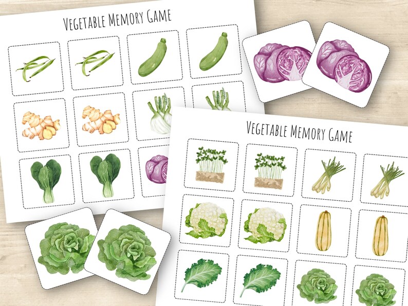 Vegetable Printable Memory Game | Pre-school Printable | Homeschool ...