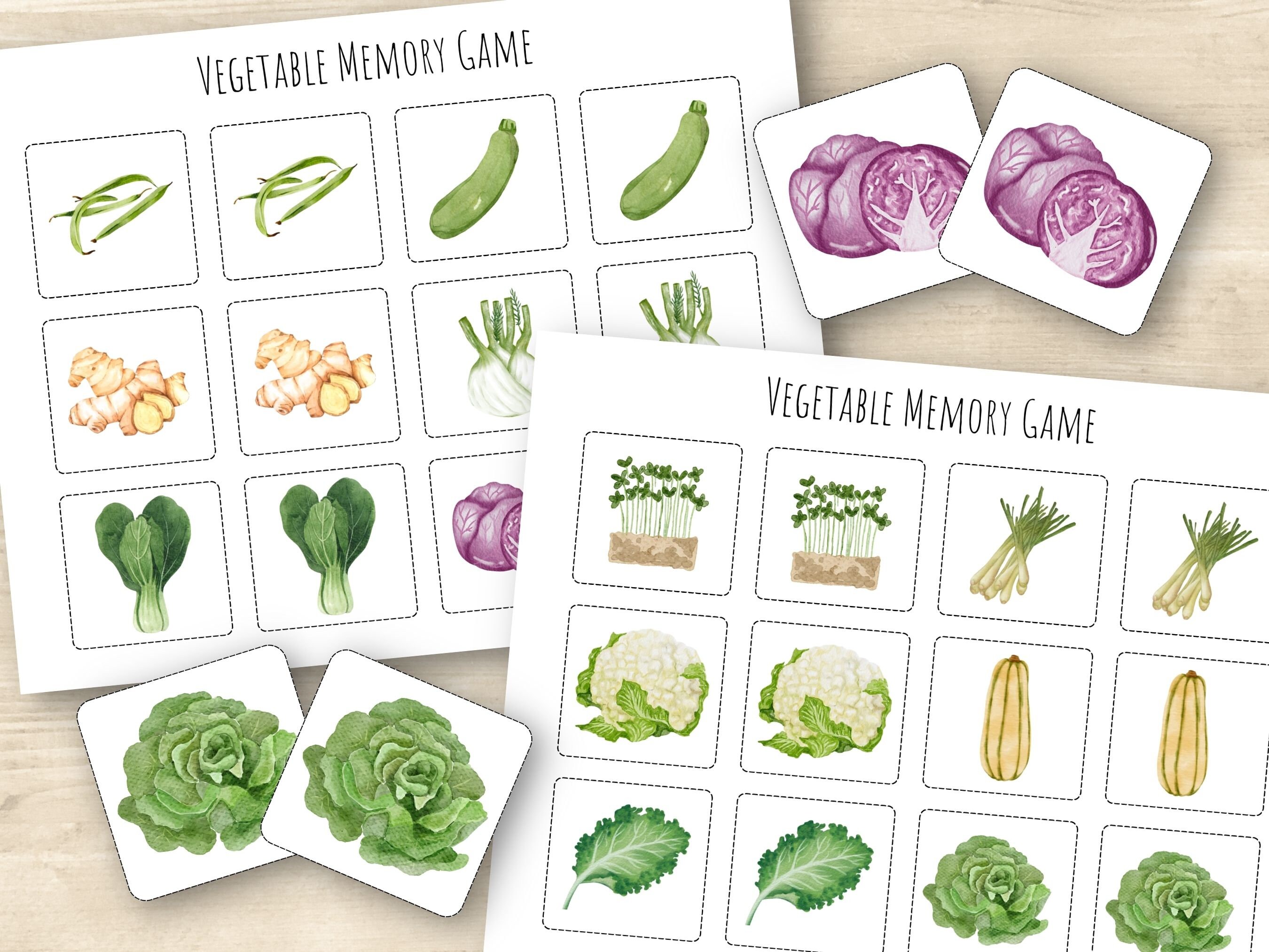 Vegetable Printable Memory Game | Pre-school Printable | Homeschool ...
