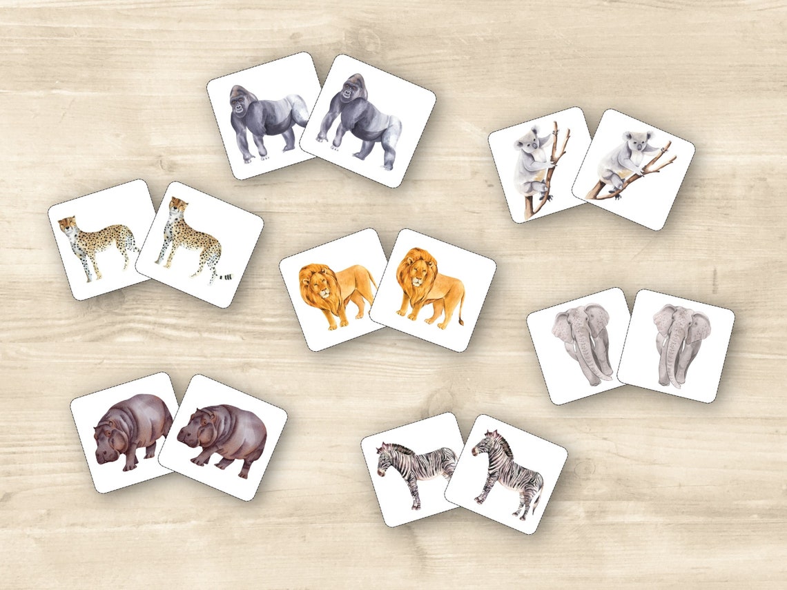 Animal Printable Memory Game | Pre-school Printable Game | Homeschool ...