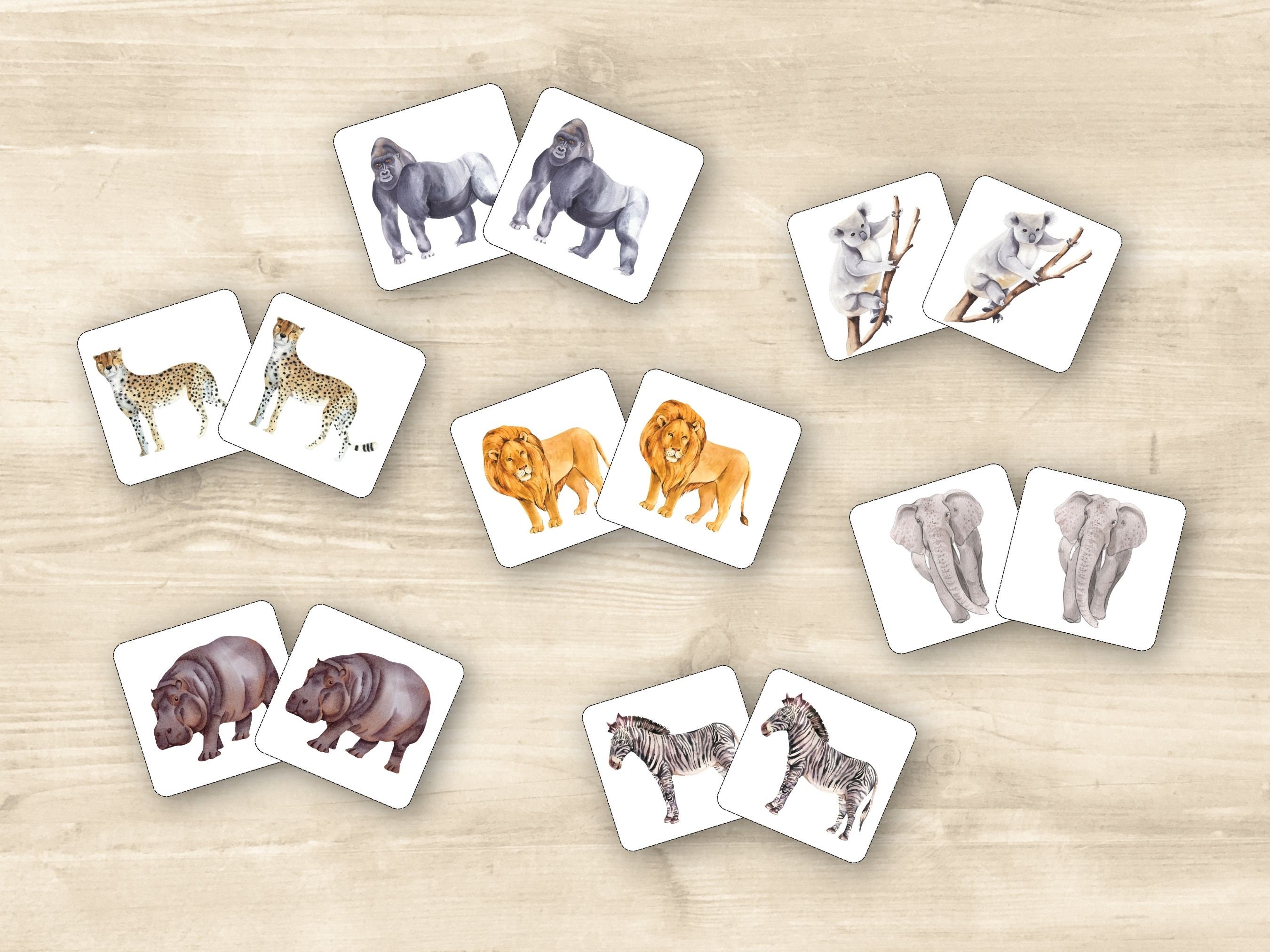Animal Printable Memory Game | Pre-school Printable Game | Homeschool ...