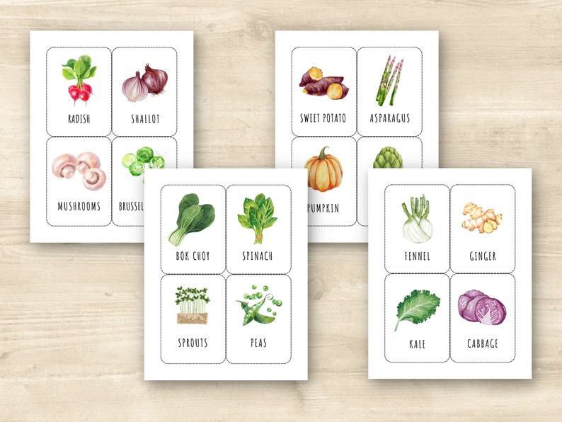 Vegetable Flash Cards Printable | Pre-school Printables | Homeschool ...