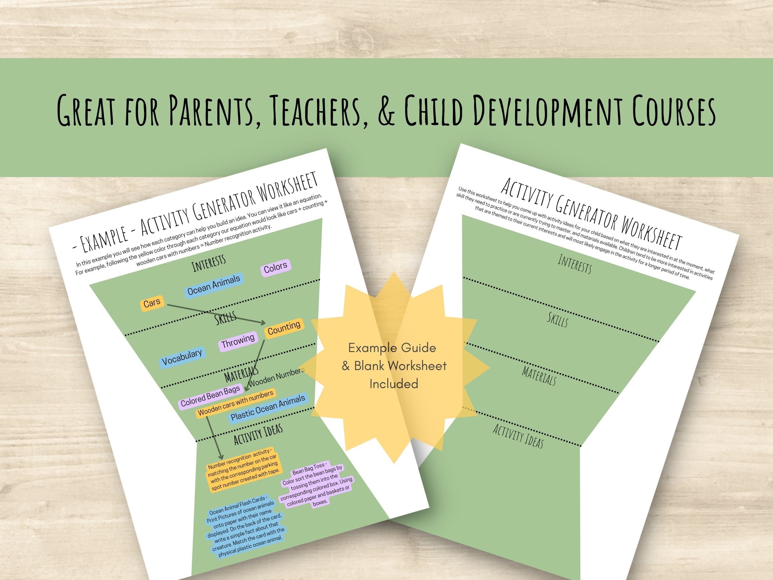 Activity & Lesson Planning Printable Worksheet Parents and Teachers ...