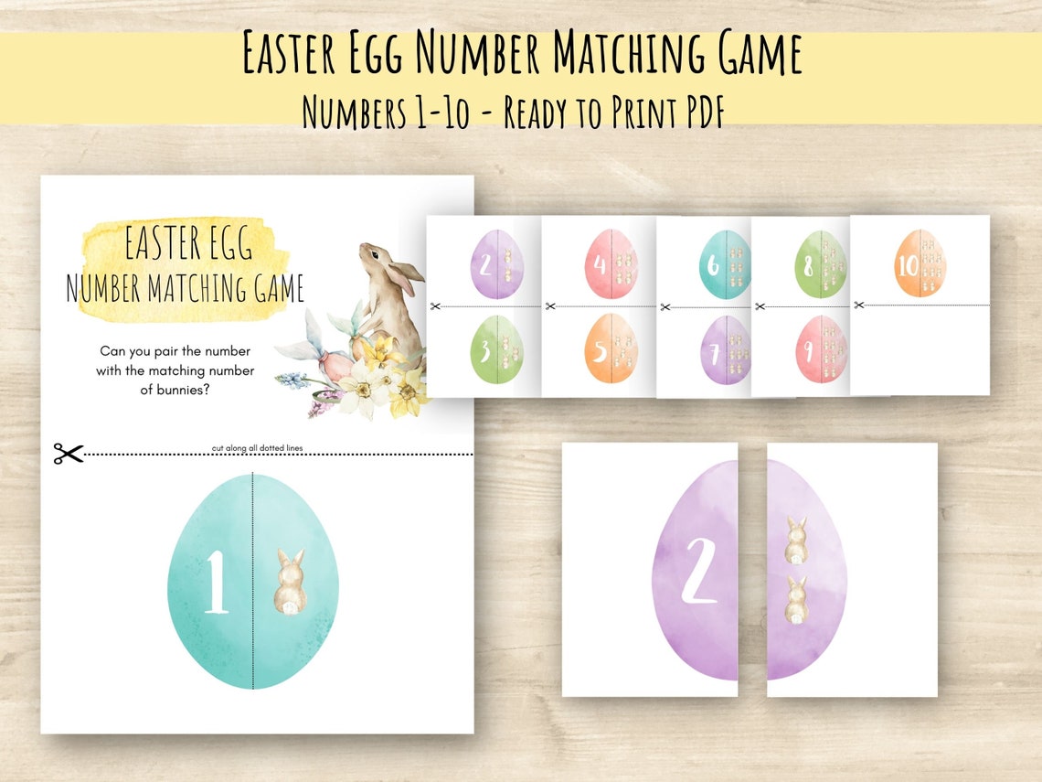Easter Printable Number Matching Game Printable Easter Activity ...