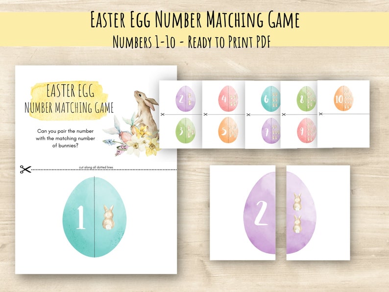 Easter Printable Number Matching Game Printable Easter Activity ...