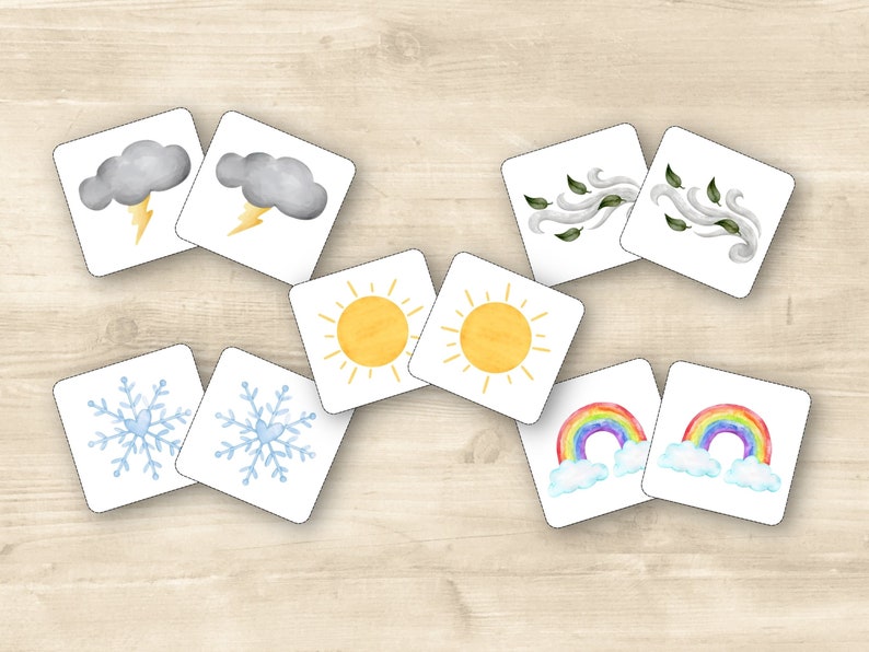 Weather Printable Memory Game | Pre-school Printable Game | Homeschool ...
