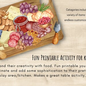 Charcuterie Board Printable | Kids Charcuterie Printable | Play Kitchen ...