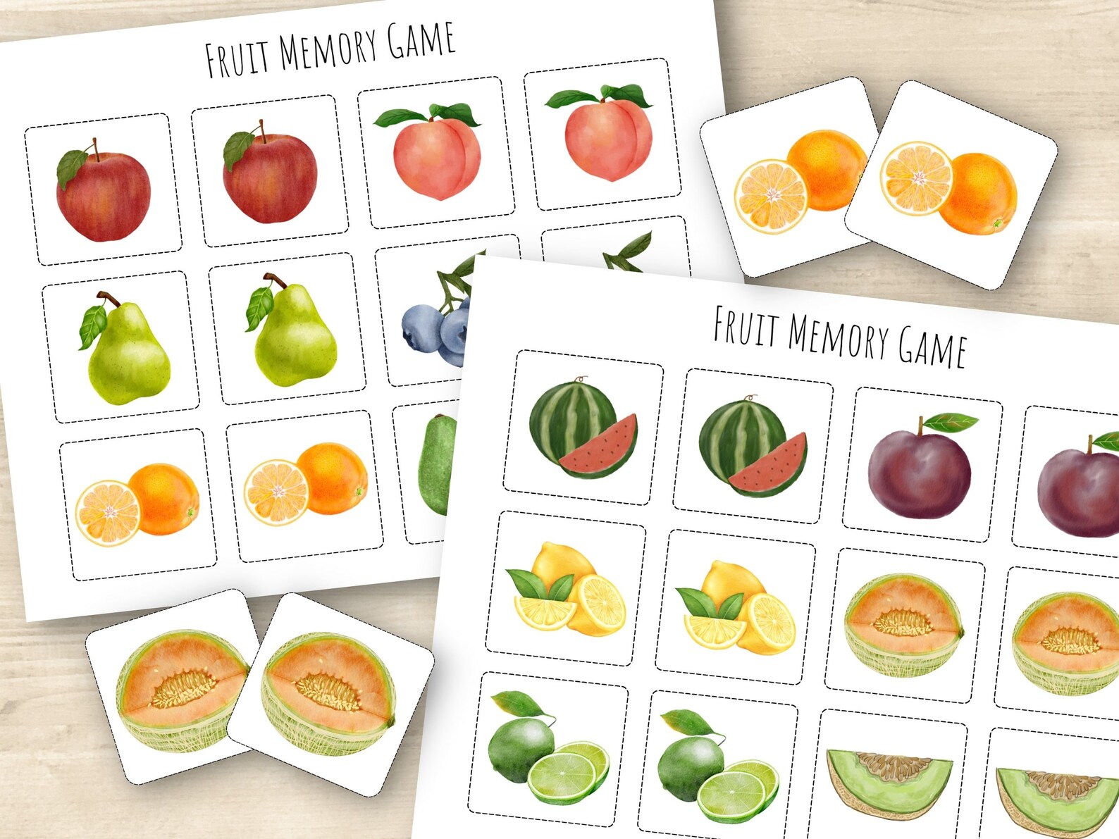 Fruit Printable Memory Game | Pre-school Printable | Homeschool ...