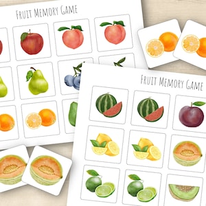 Fruit Printable Memory Game | Pre-school Printable | Homeschool ...