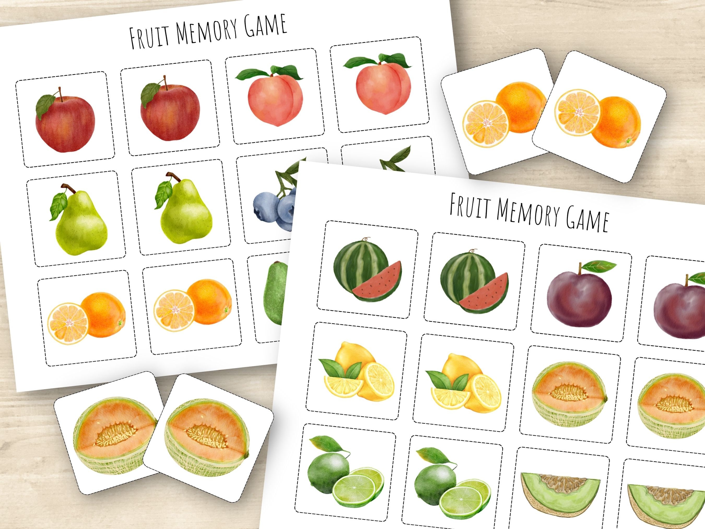Fruit Printable Memory Game | Pre-school Printable | Homeschool ...
