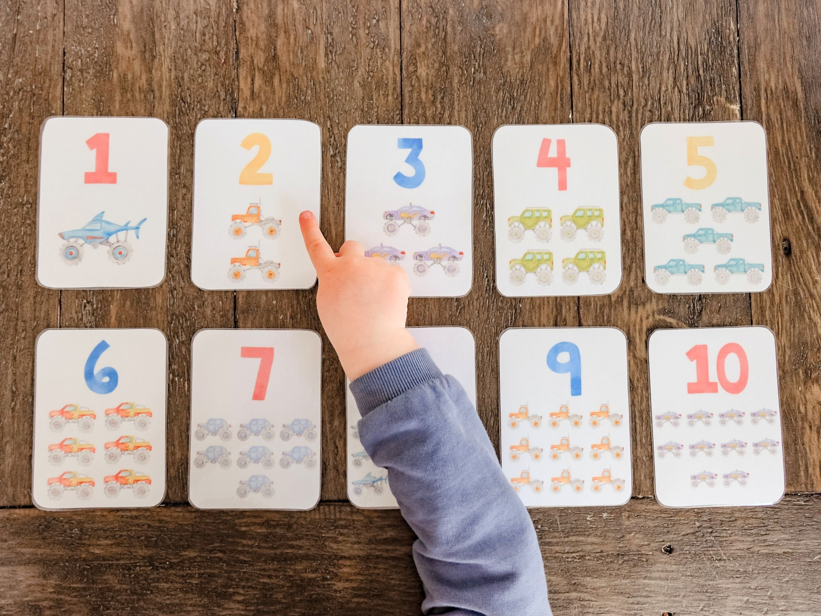 Monster Truck Number and Counting Flash Cards | Monster Truck Activity ...