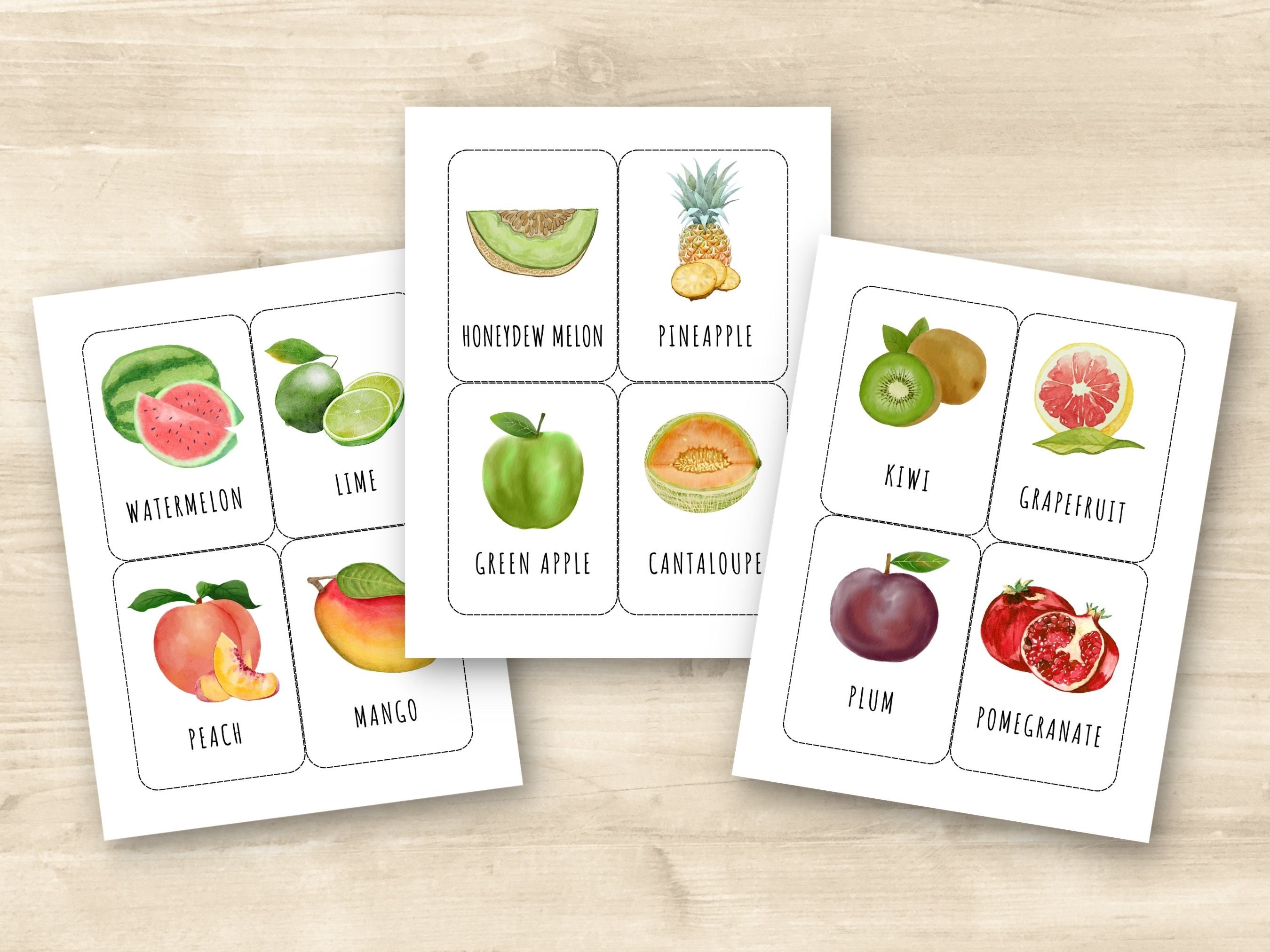 Fruit Printable Flash Cards | Pre-school Printables | Homeschool ...