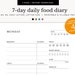 Daily Food Diary, Daily Meal Planner, Meal Prep Planner, Daily Food ...