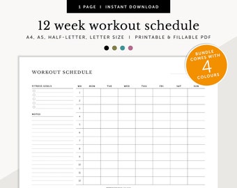 blank workout schedule template