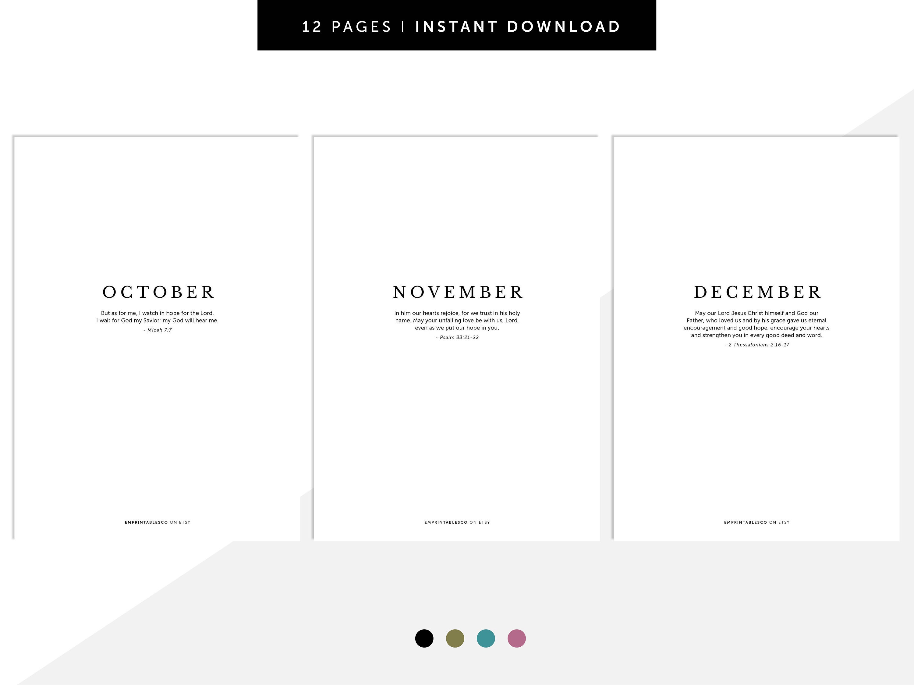 Monthly Planner Dividers, Printable Monthly Dashboards With Bible ...