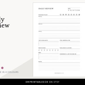 Daily Weekly Monthly Review, Weekly Review, Daily Reflections, Monthly ...