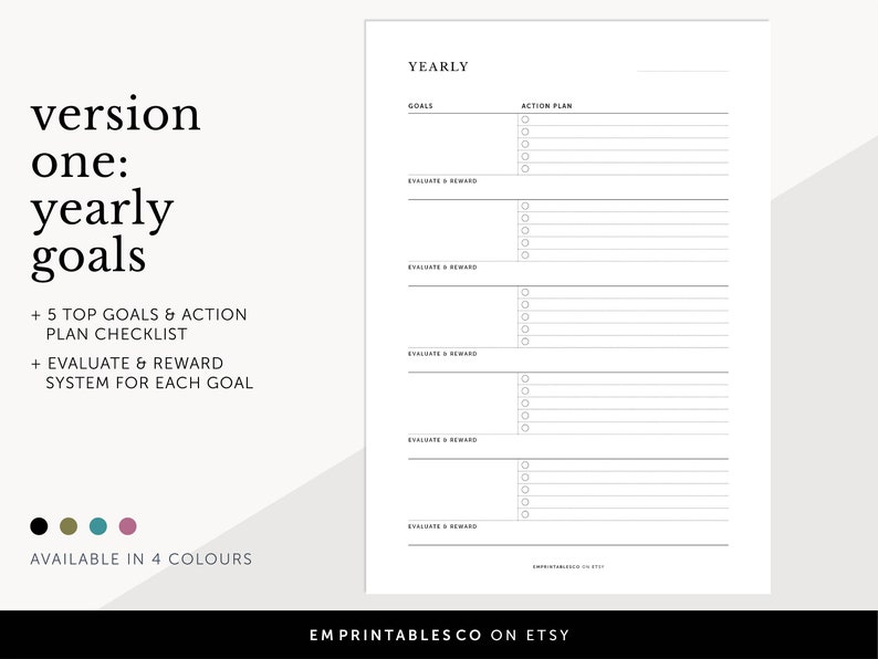 Goals and Action Plan, Yearly Goals, Quarterly Goals, Monthly Goals ...