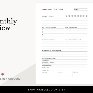Daily Weekly Monthly Review, Weekly Review, Daily Reflections, Monthly ...