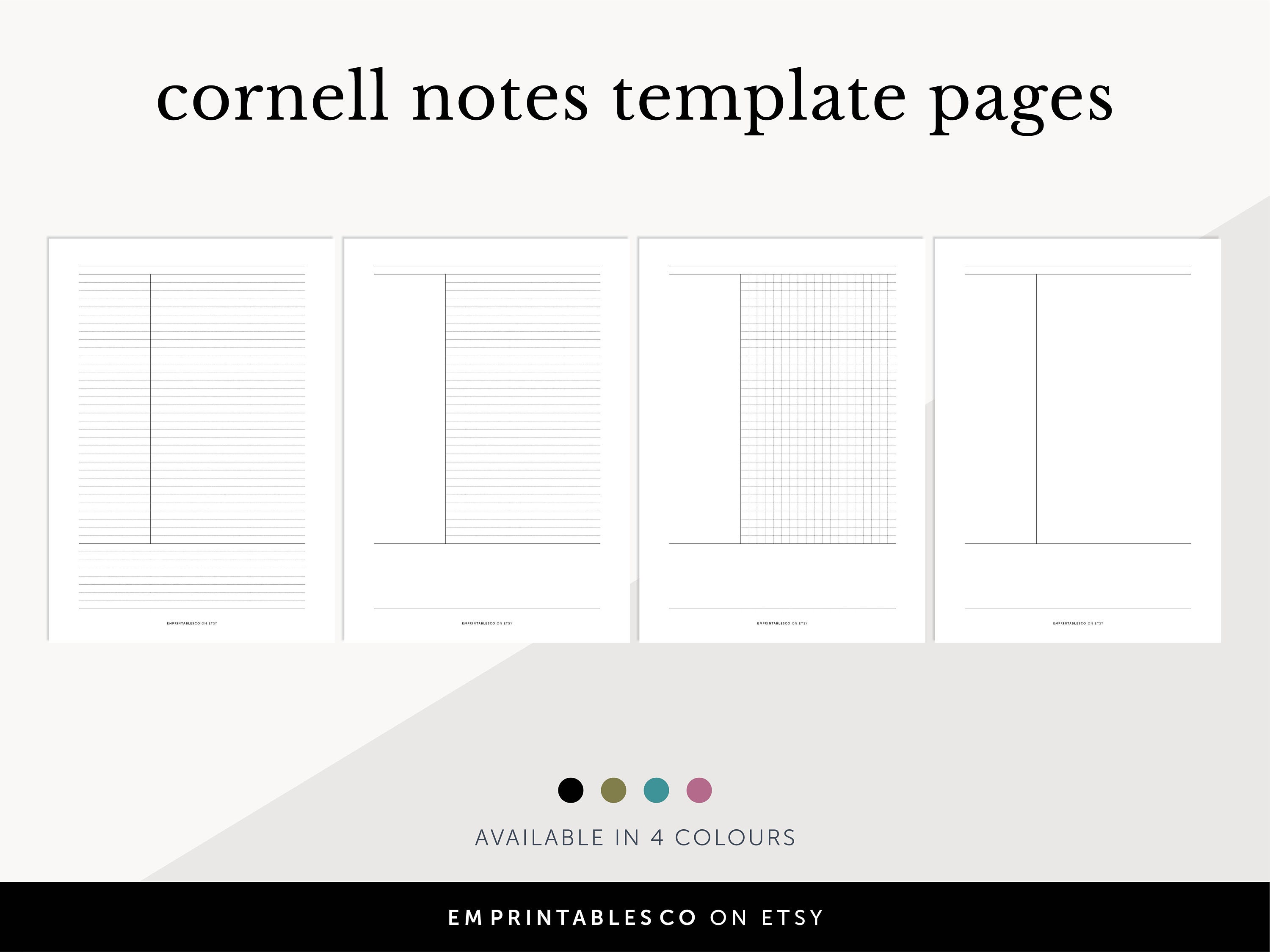 Cornell Notes Template, Notes Pages, Productivity Pages, Project Notes ...