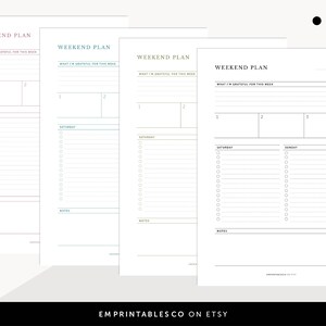 Weekend Planner, Saturday and Sunday Planner, Weekend Schedule, Weekend ...